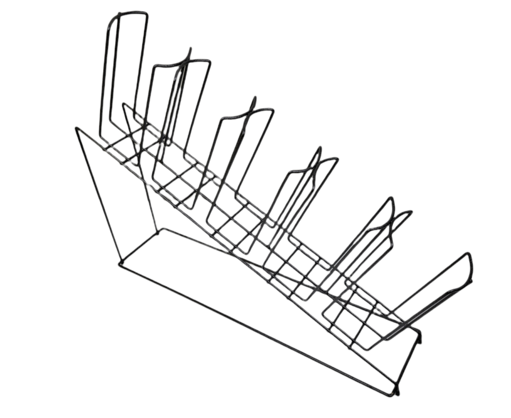 Cup/Lid Rack, 5 Section, Wire, Slant, Black Steel – Rattleware