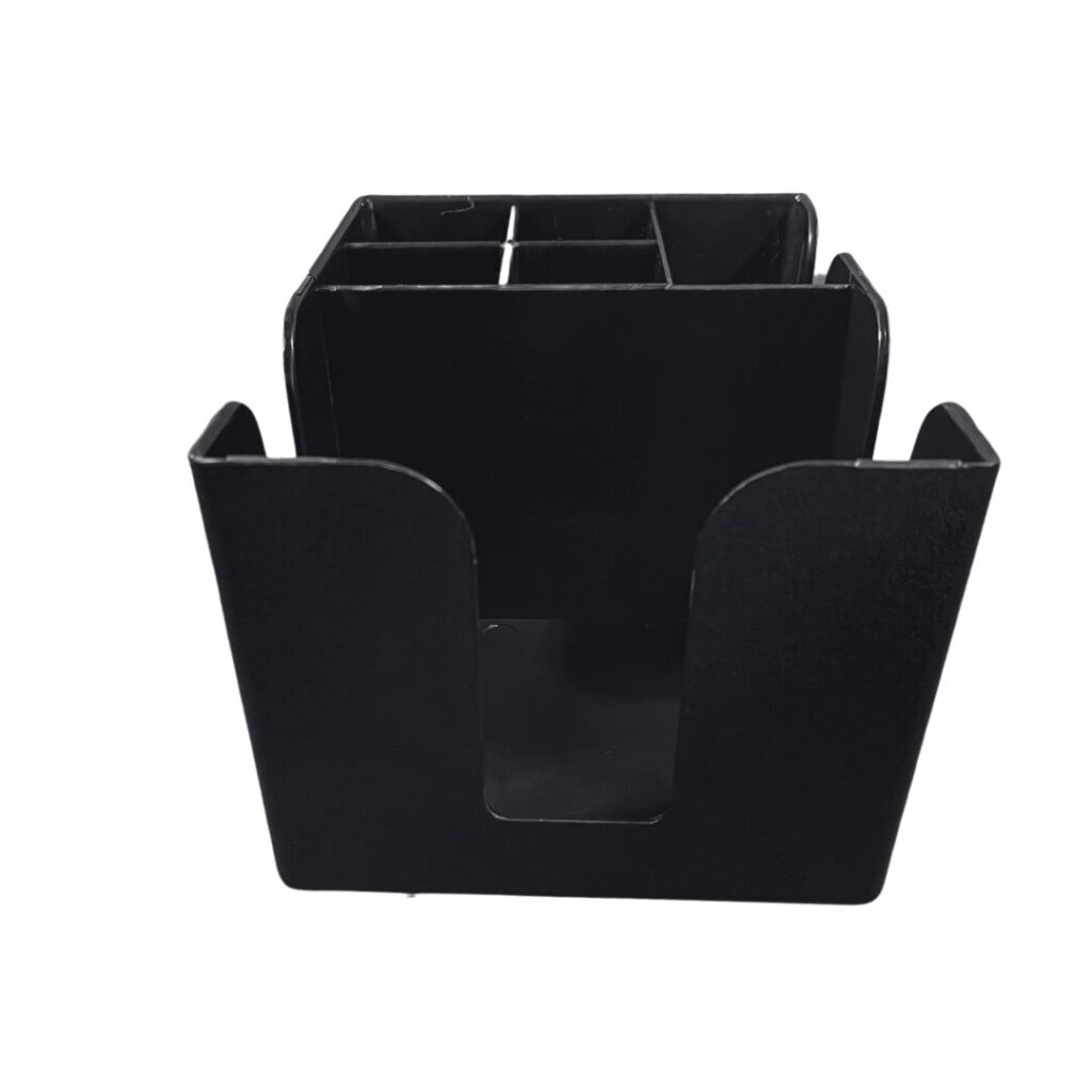 Bar Caddy, 6 Compartment, Polycarbonate, Black – Rattleware
